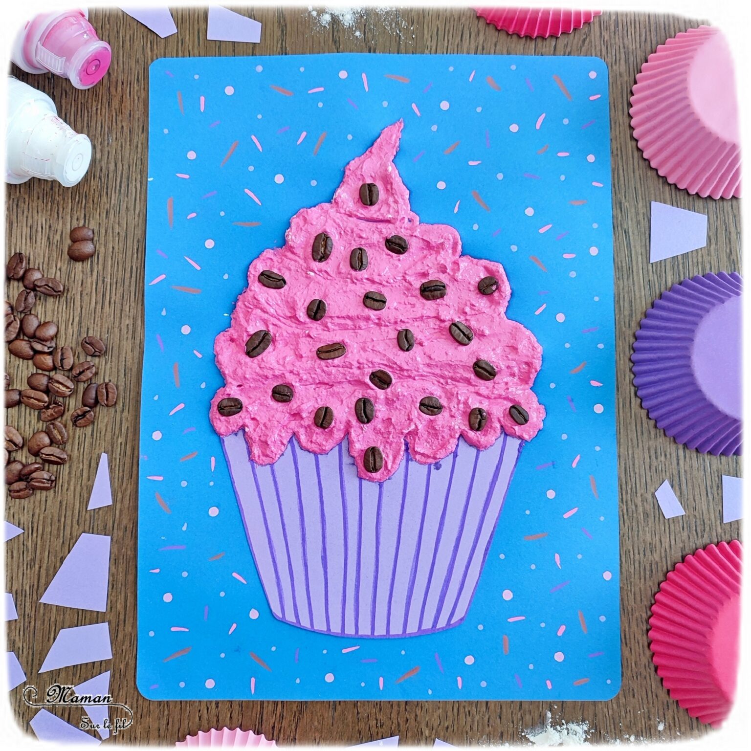 Cupcake en peinture à la farine {Activité} - Maman Sur Le Fil