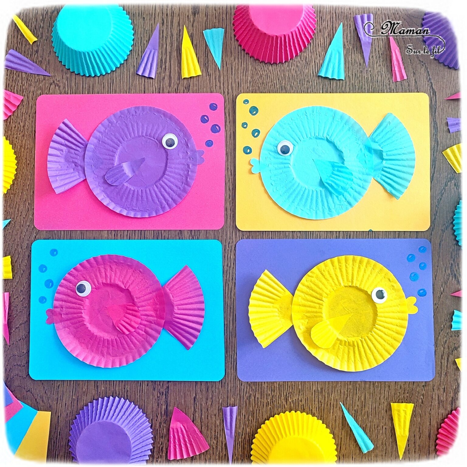 Poissons avec des caissettes à cupcakes {Activité} - Maman Sur Le Fil