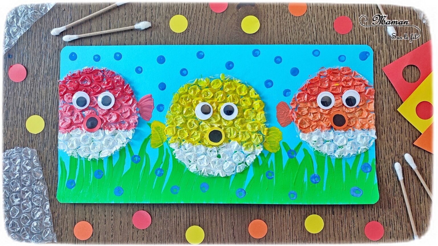 Poissons-Globes en papier à bulles {Activité} - Maman Sur Le Fil