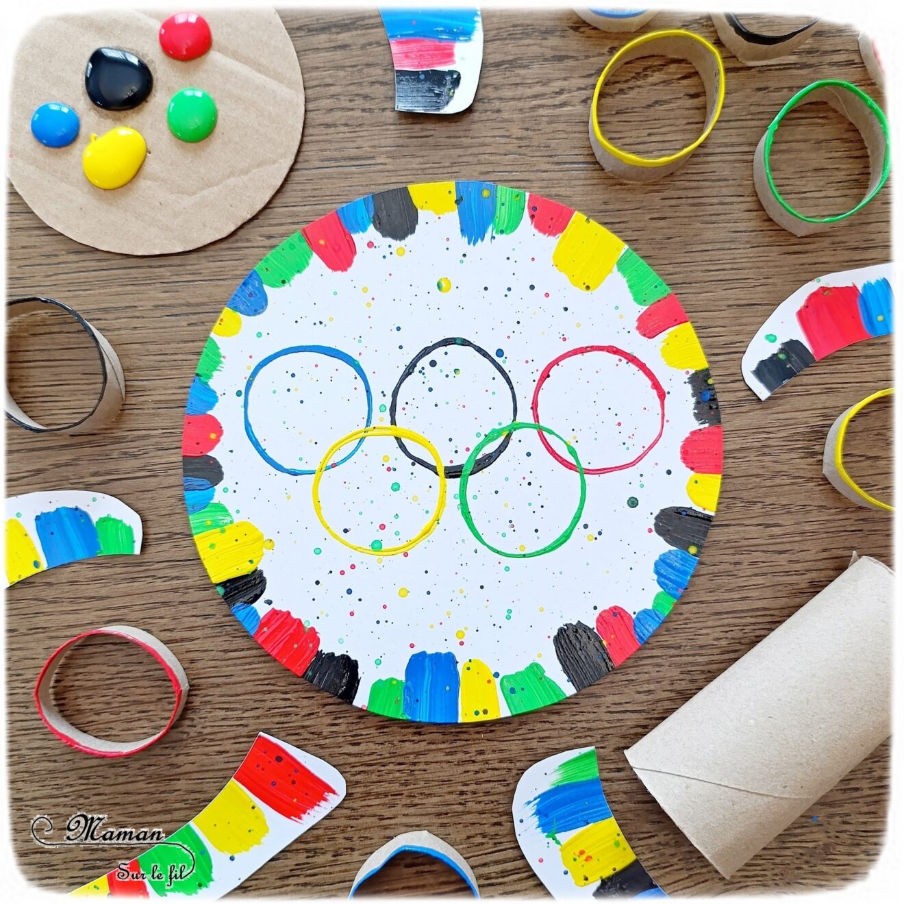Anneaux olympiques avec des rouleaux de PQ {Activité} - Maman Sur Le Fil