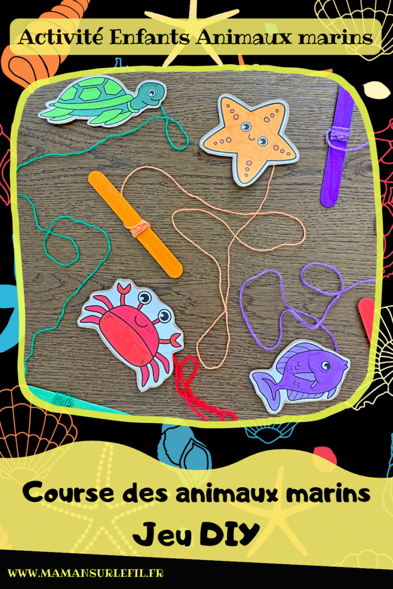 La course des animaux marins - Jeu DIY {Activité} - Maman Sur Le Fil