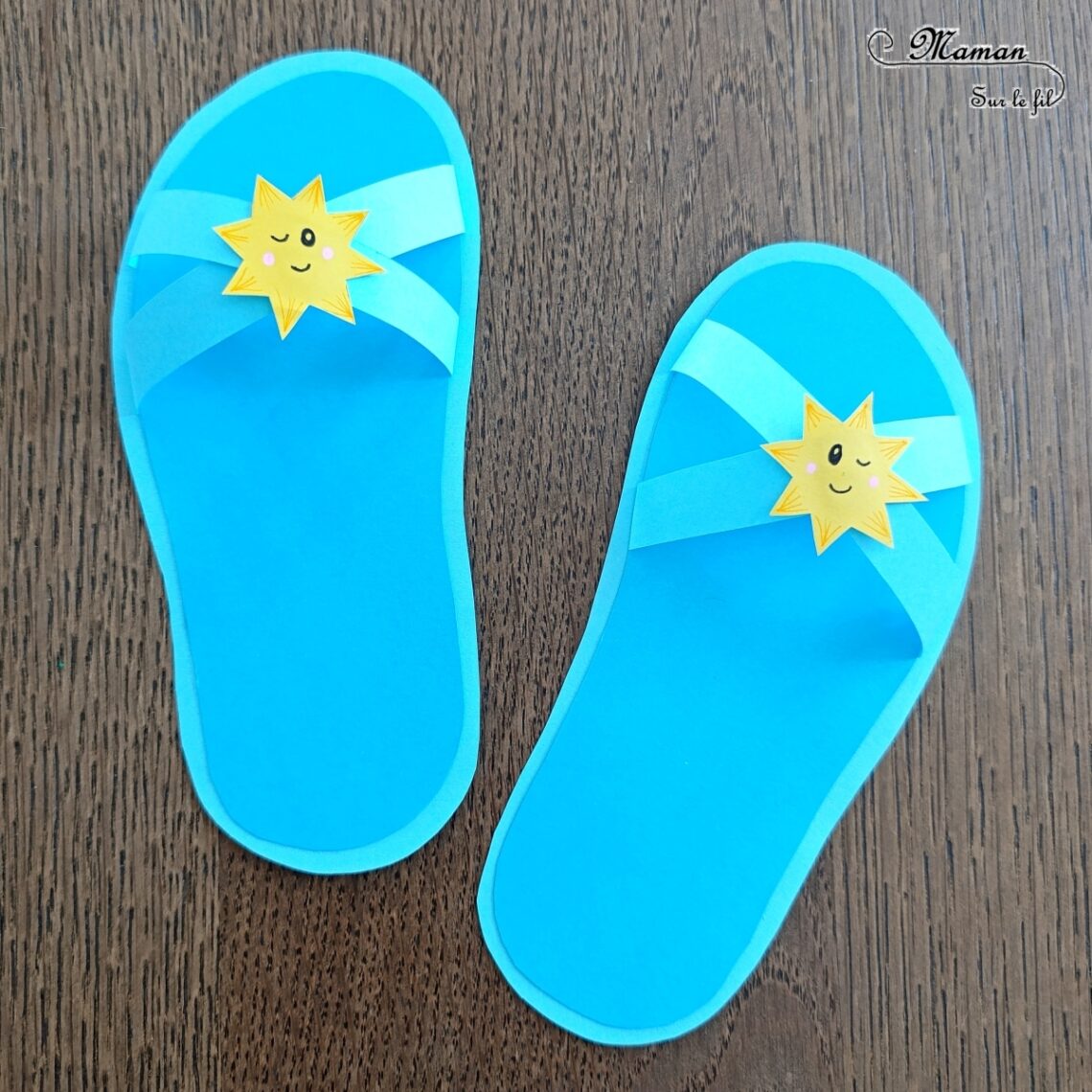 Tongs estivales en papier {Activité} - Maman Sur Le Fil