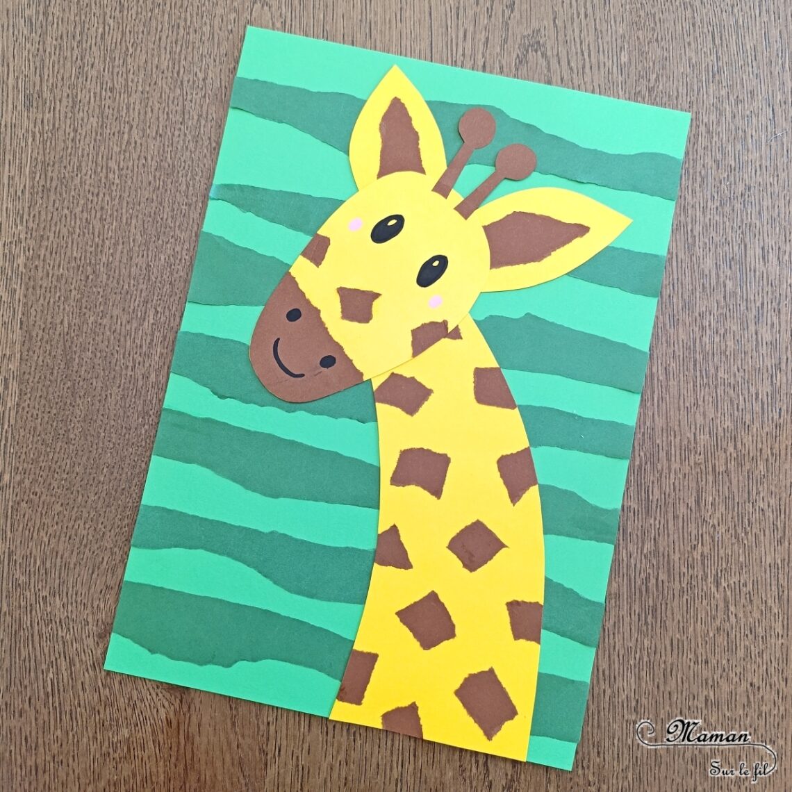 Girafe en papier déchiré {Activité} - Maman Sur Le Fil