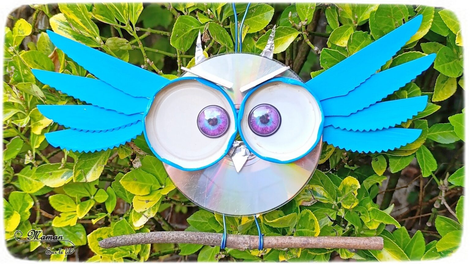Hibou avec un CD et de la récup {Activité} - Maman Sur Le Fil