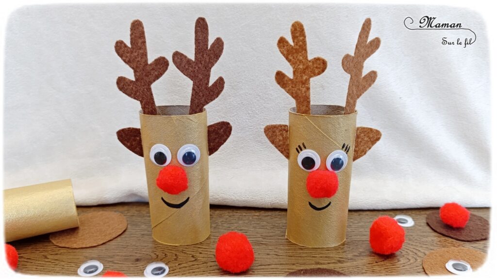 Rennes de Noël en rouleaux de papier toilette {Activité} - Maman Sur Le Fil
