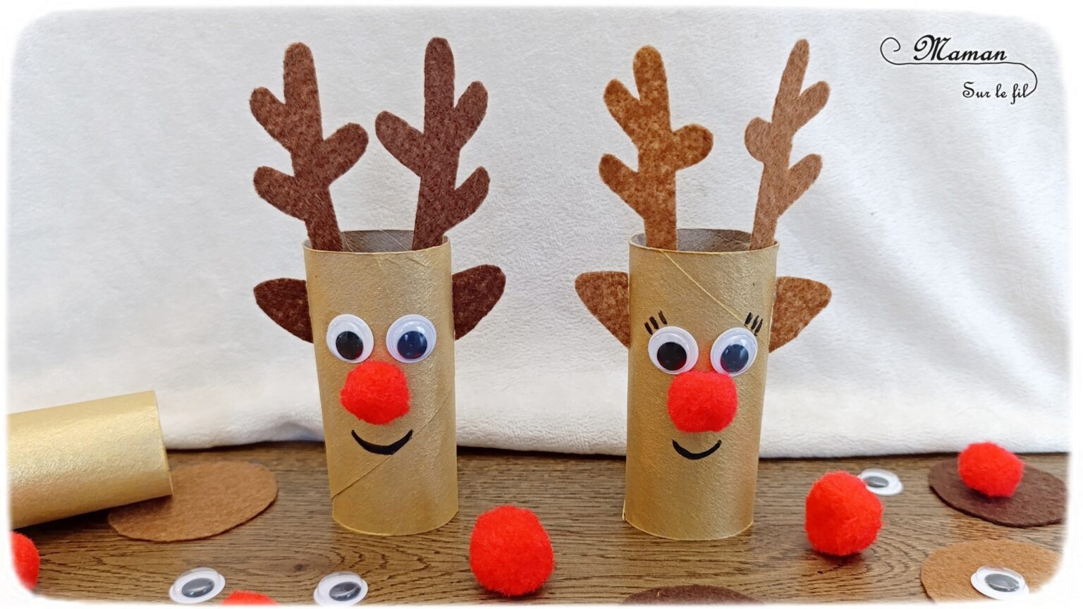 Rennes de Noël en rouleaux de papier toilette {Activité} - Maman Sur Le Fil