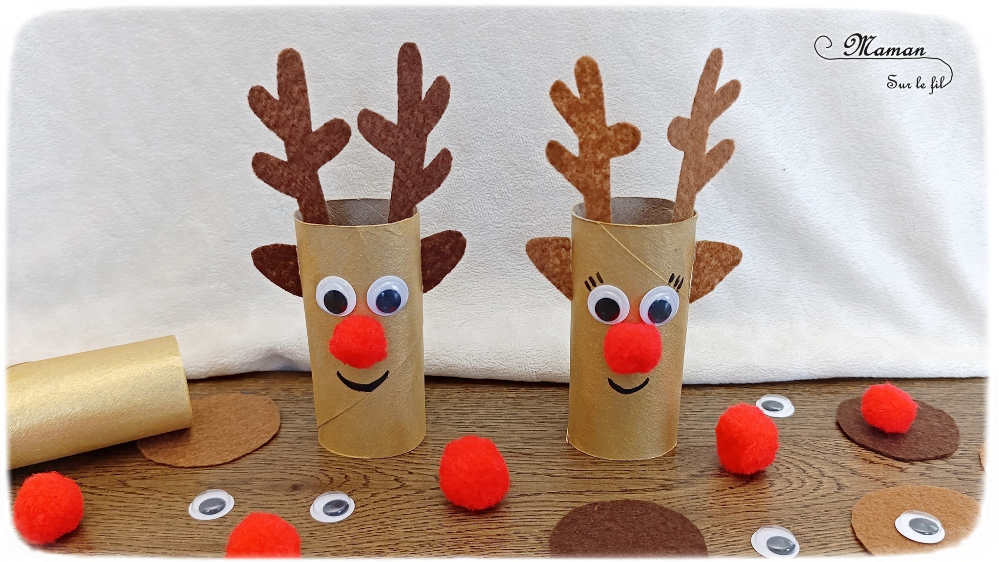 Rennes de Noël en rouleaux de papier toilette {Activité} - Maman Sur Le Fil