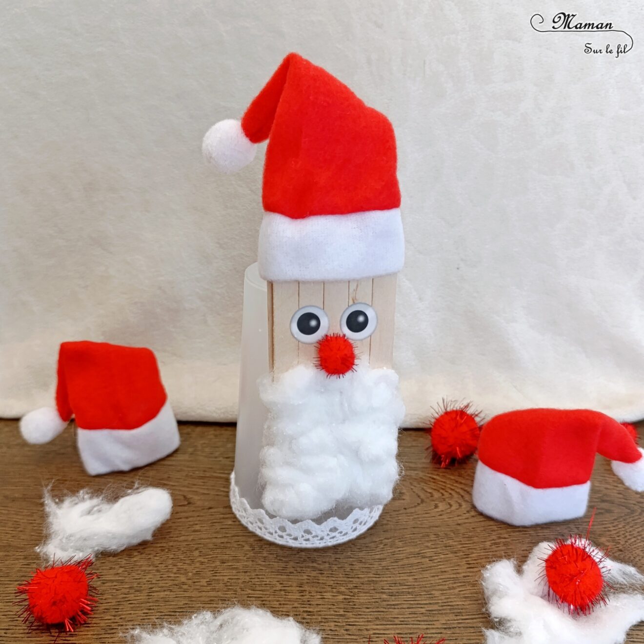 Père Noël lumineux avec un gobelet {Activité} - Maman Sur Le Fil