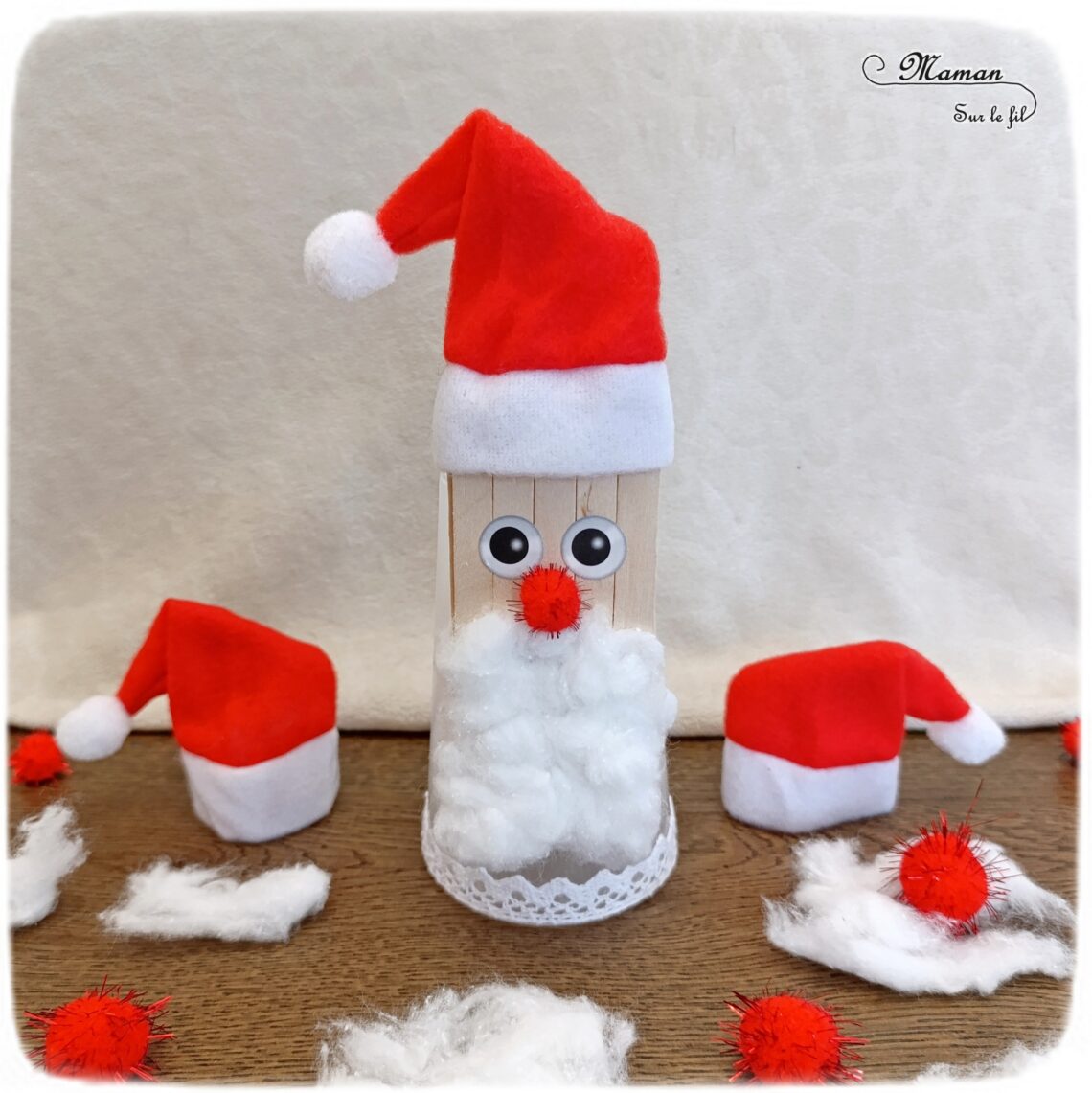 Père Noël lumineux avec un gobelet {Activité} - Maman Sur Le Fil