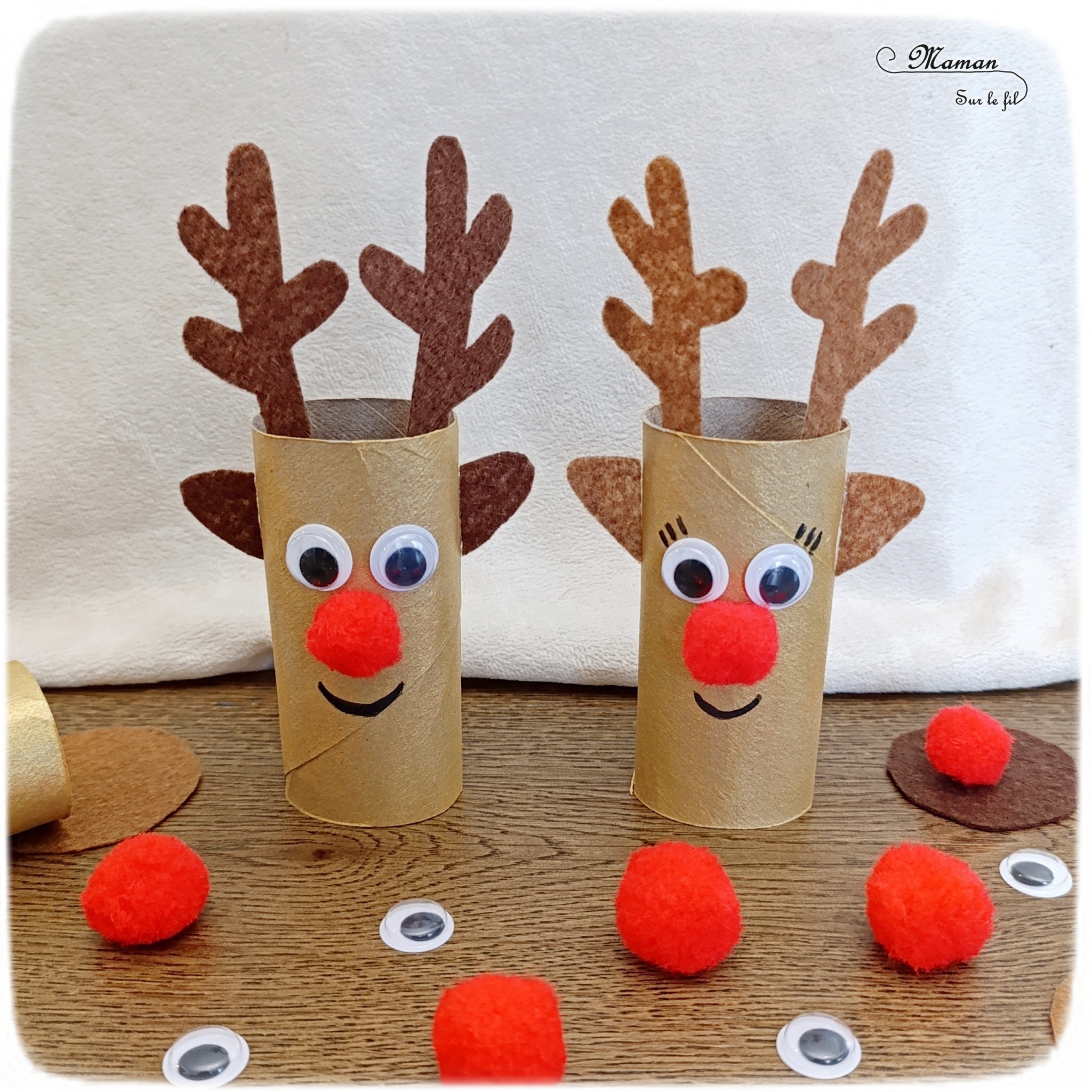 Rennes de Noël en rouleaux de papier toilette {Activité} - Maman Sur Le Fil