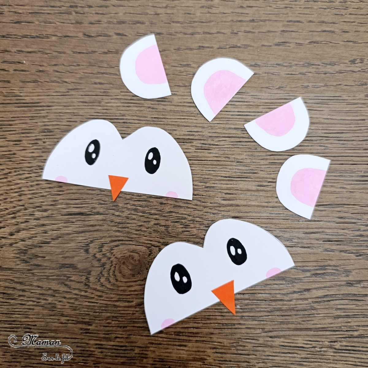 Manchot et ours polaire entrelacés en coeur {Activité} - Maman Sur Le Fil