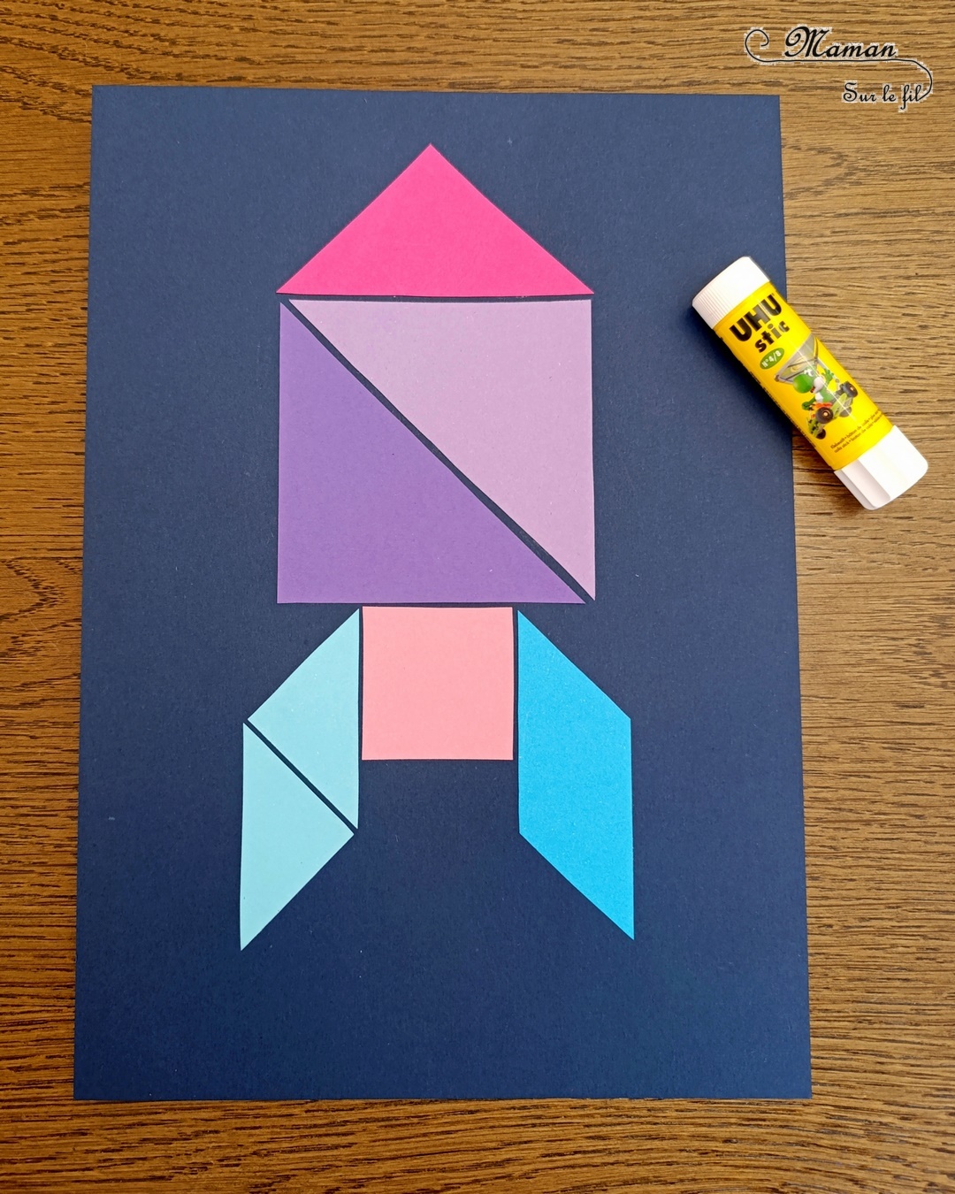 Créer une fusée colorée en tangram {Activité} - Maman Sur Le Fil