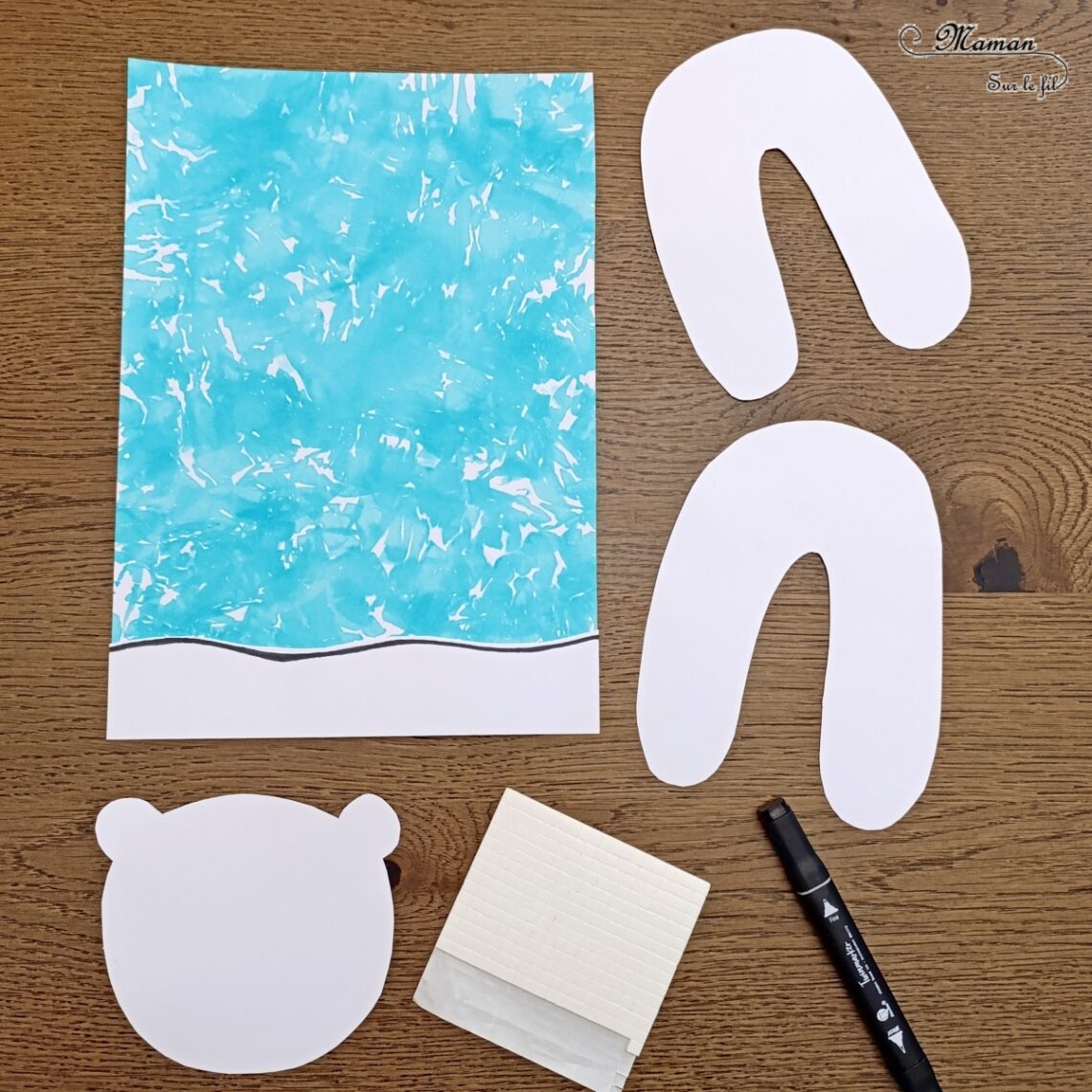 Ours polaire graphique en relief {Activité} - Maman Sur Le Fil