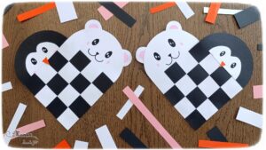 Manchot et ours polaire entrelacés en coeur {Activité} - Maman Sur Le Fil