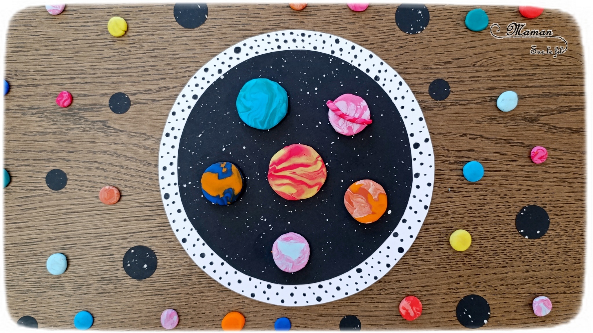 Tableau Planètes en pâte à modeler {Activité} - Maman Sur Le Fil