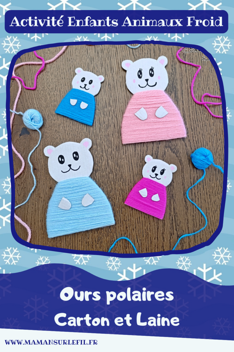 Famille d'ours polaires en carton et laine {Activité} - Maman Sur Le Fil