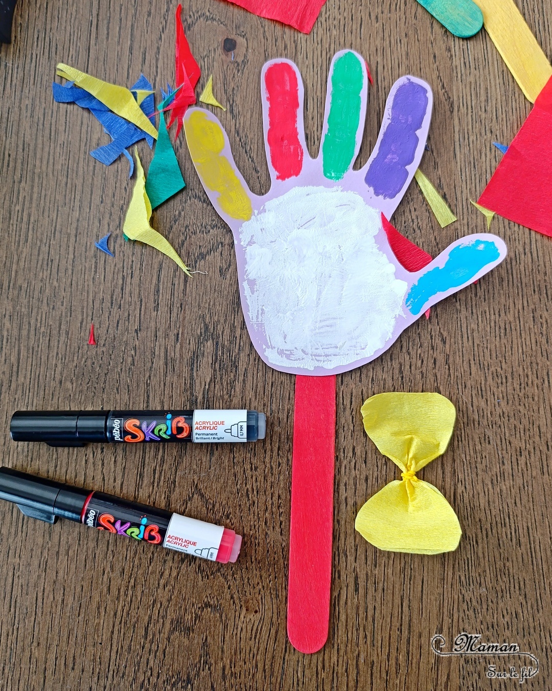 Clowns colorés avec des empreintes de main {Activité} - Maman Sur Le Fil