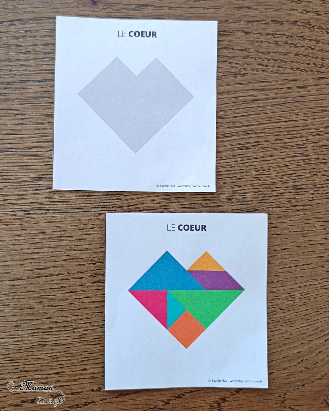 Coeurs en tangram {Activité} - Maman Sur Le Fil