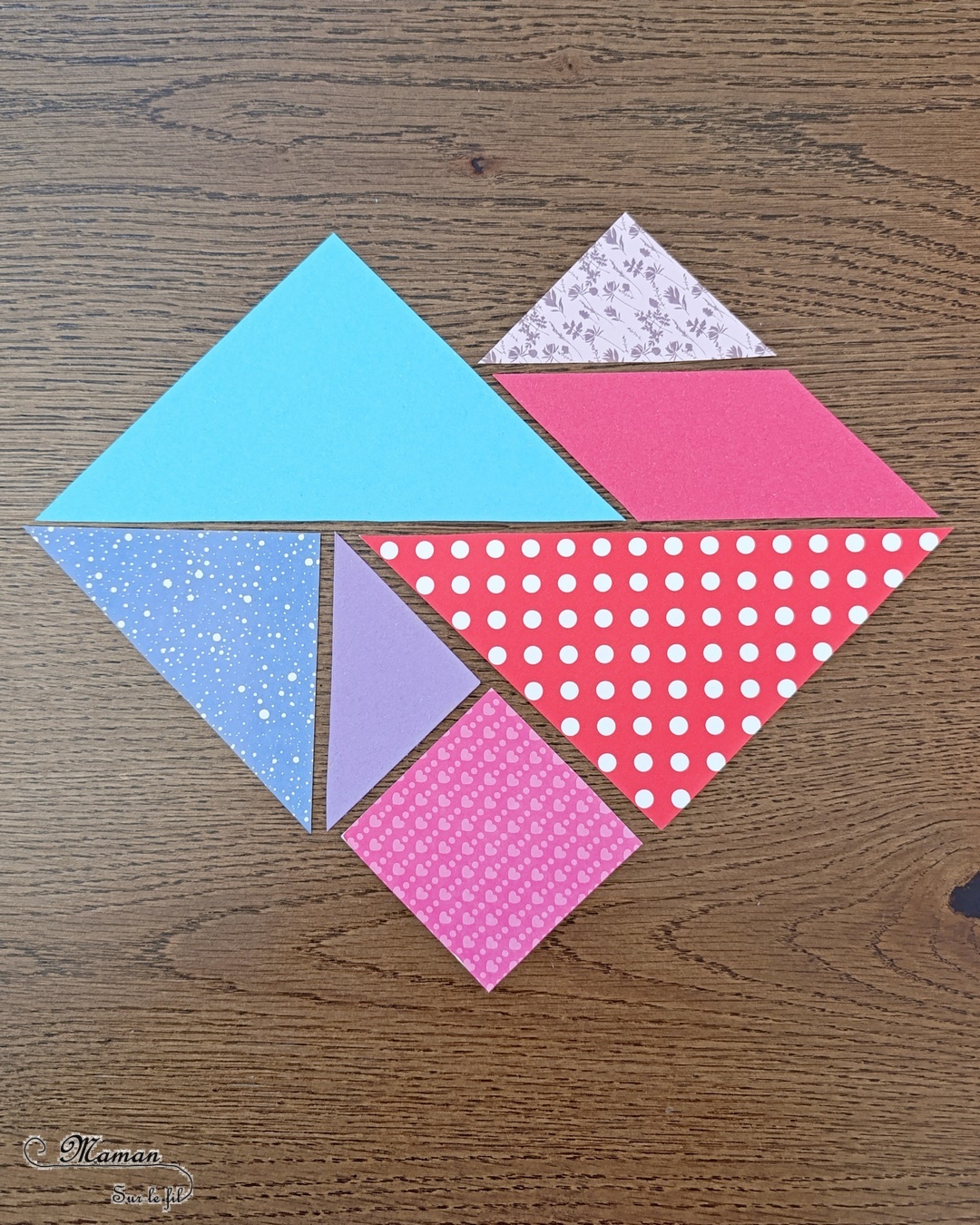 Coeurs en tangram {Activité} - Maman Sur Le Fil
