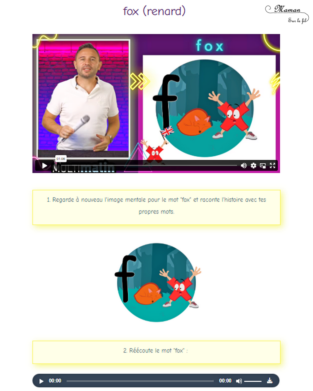 Apprendre l'anglais aux enfants avec Multimalin {Activité} - Maman Sur Le Fil