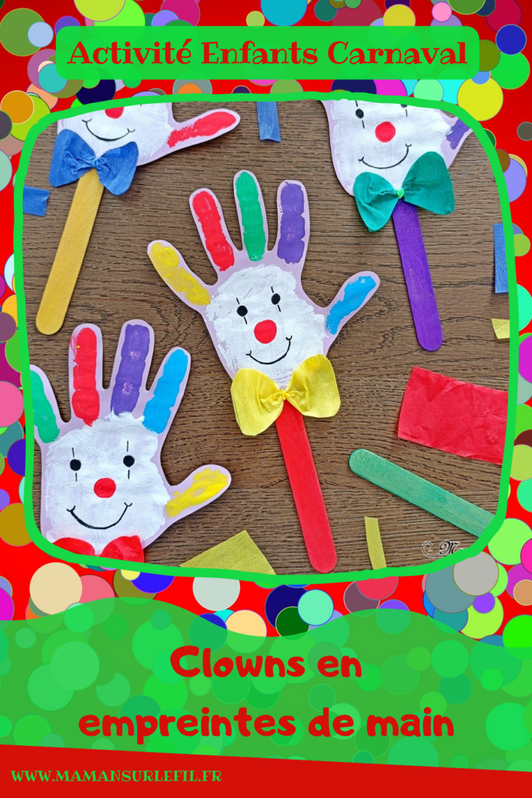 Clowns colorés avec des empreintes de main {Activité} - Maman Sur Le Fil