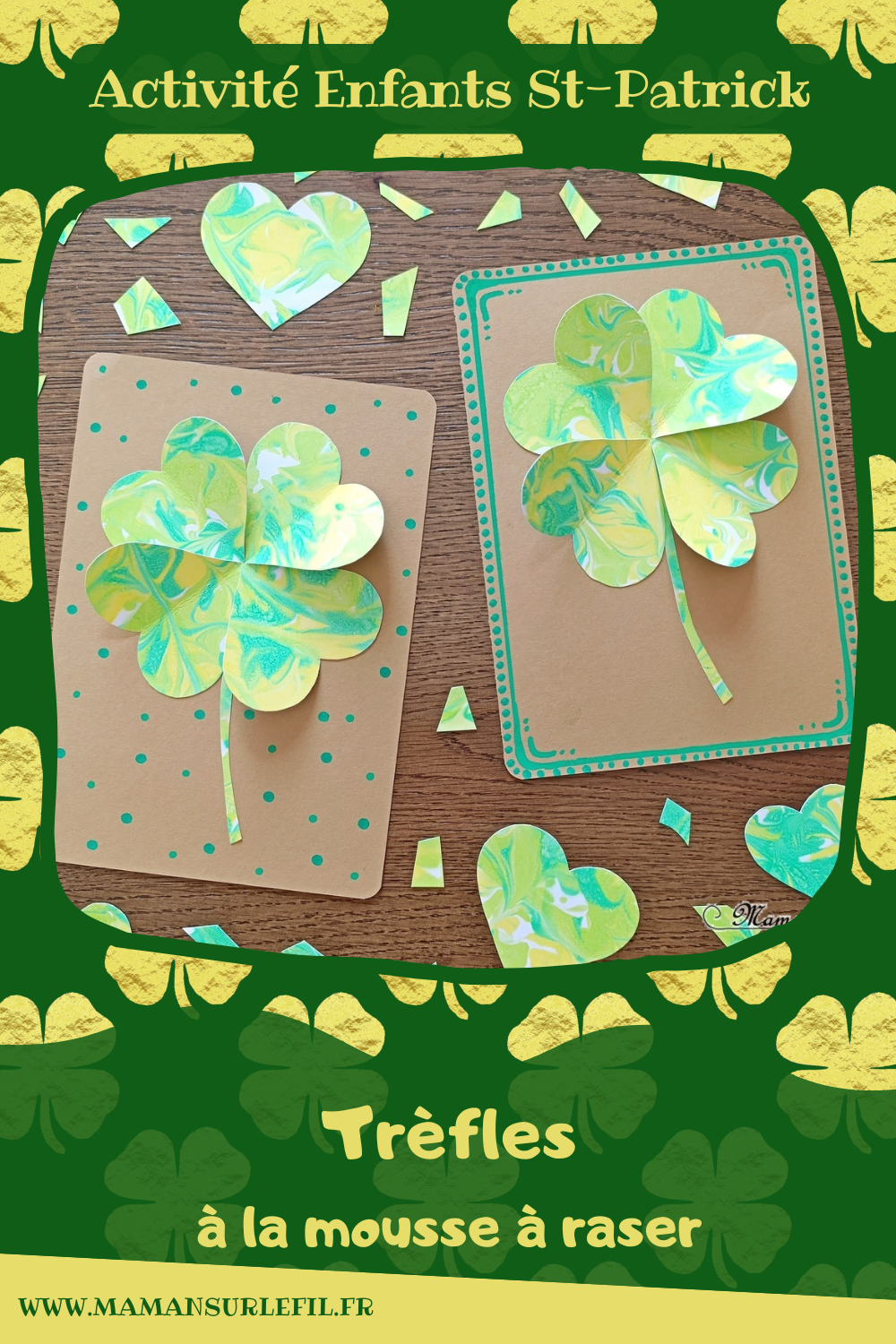 Trèfles de la Saint-Patrick à la mousse à raser {Activité} - Maman Sur ...
