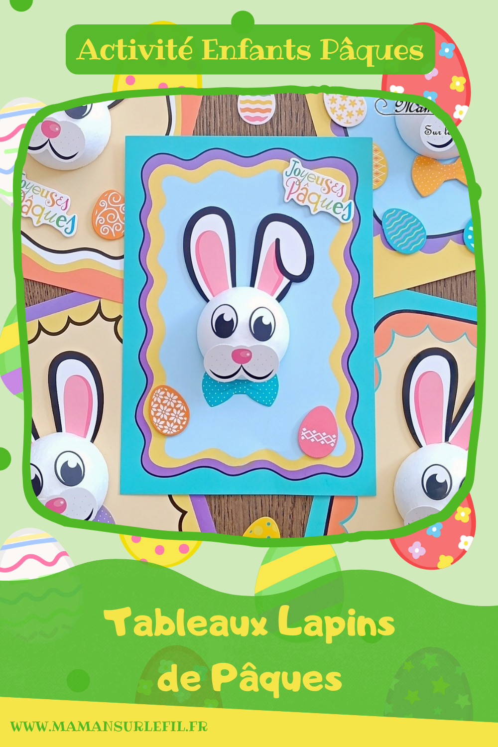 Tableaux Lapins de Pâques {Activité} - Maman Sur Le Fil