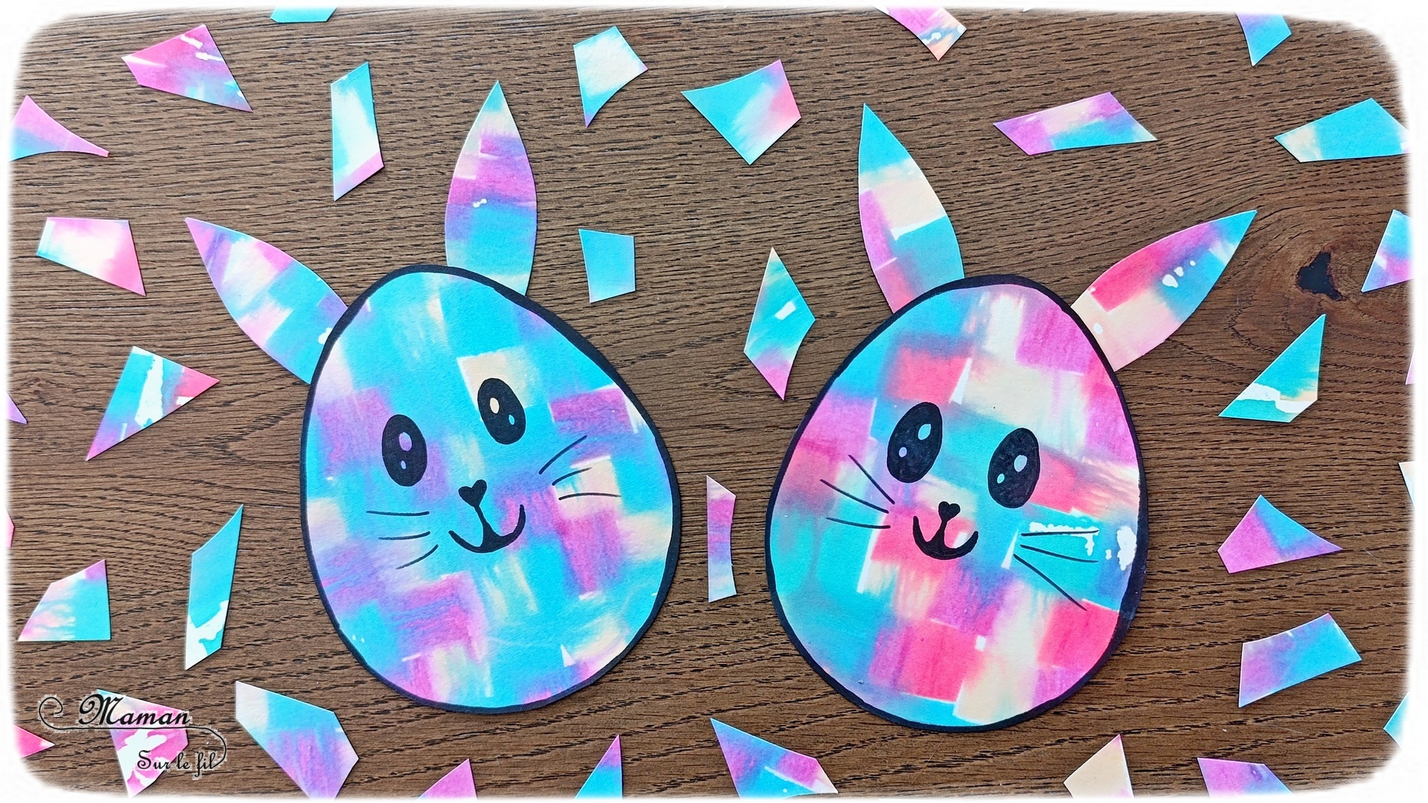 Oeufs de Pâques Lapin au papier crépon {Activité} - Maman Sur Le Fil