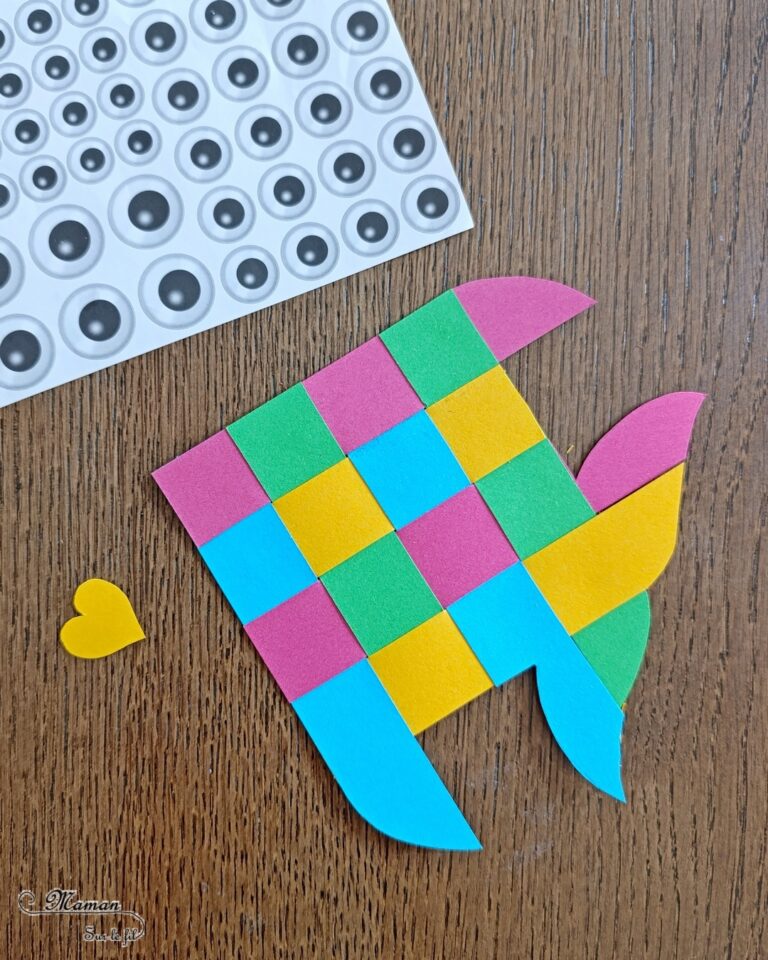 Poissons Damier en bandes de papier {Activité} - Maman Sur Le Fil