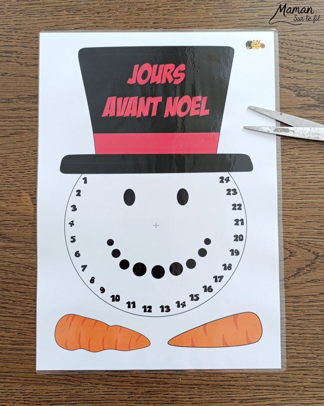 Décompte de l'Avent - Bonhomme de neige {Activité} - Maman Sur Le Fil